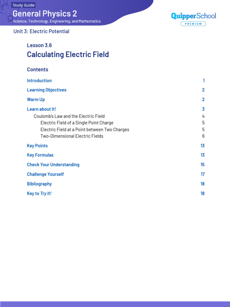 3.6 Calculating Electric Field | PDF | Electric Field | Force