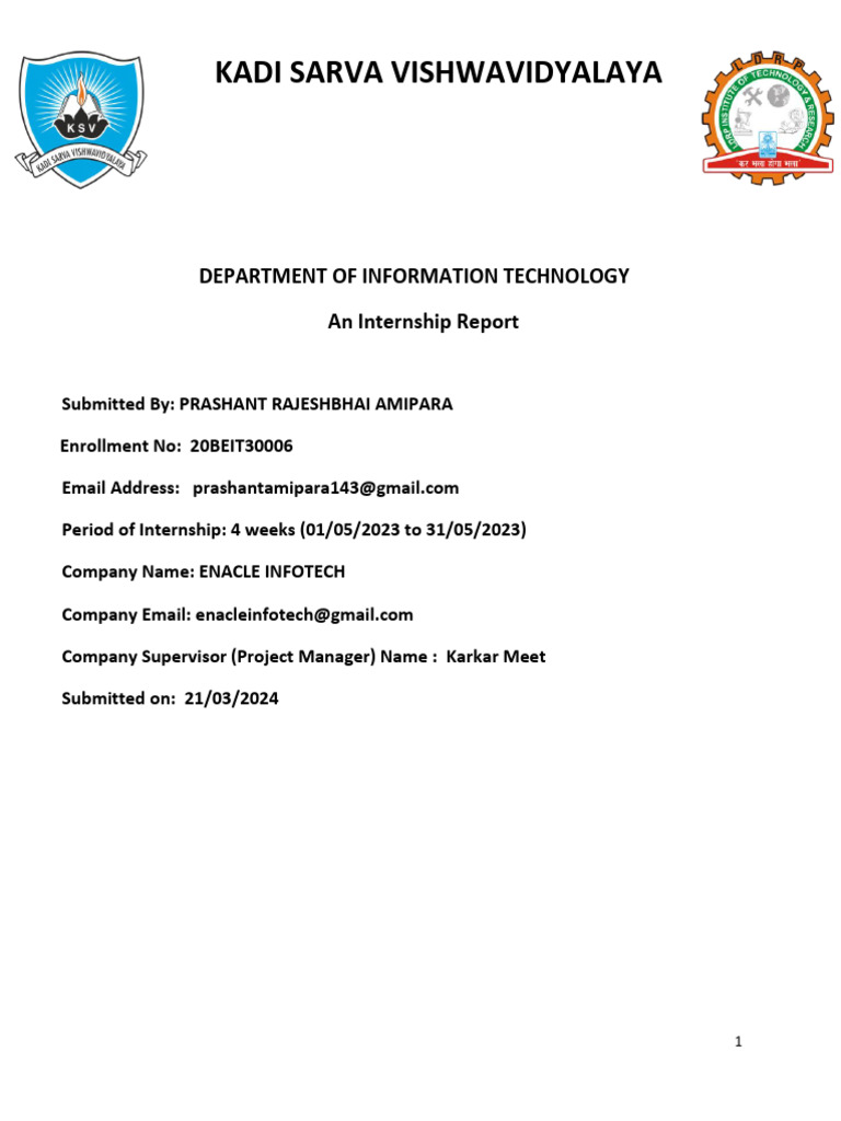 Internship Report: Web Development Skills | PDF | Word Press | Websites