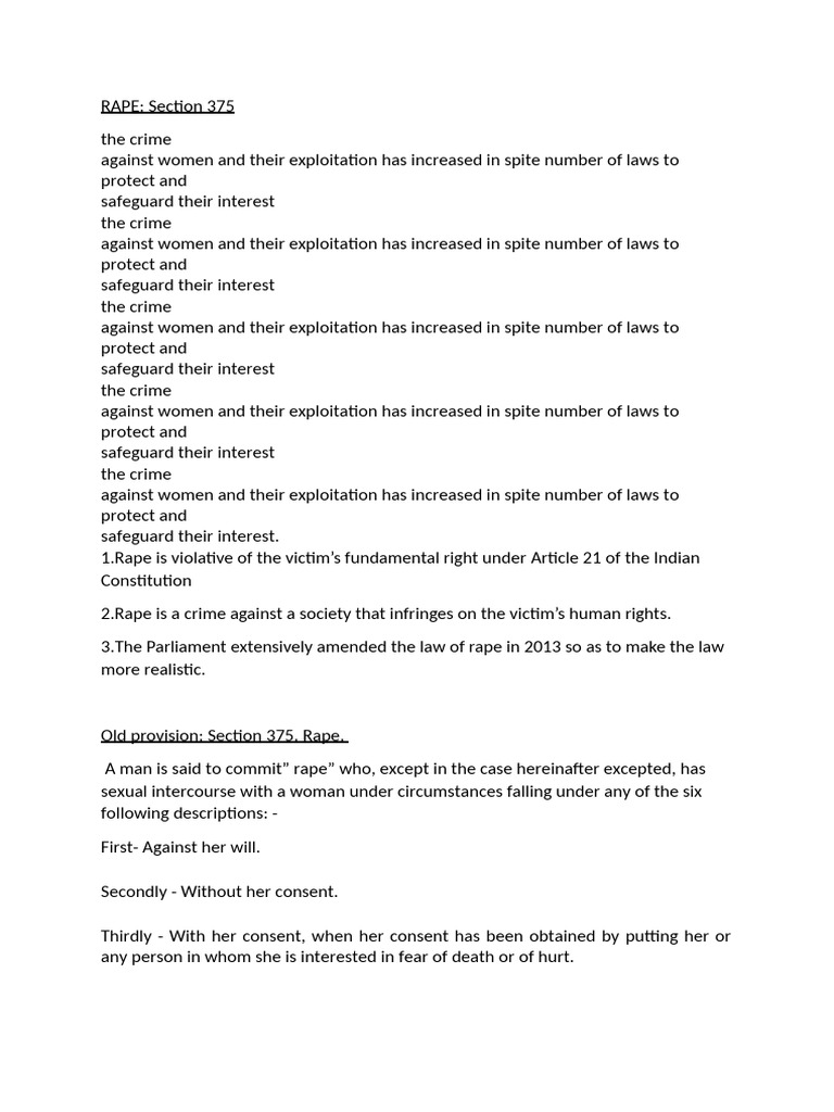 RAPE | PDF | Rape | Consent