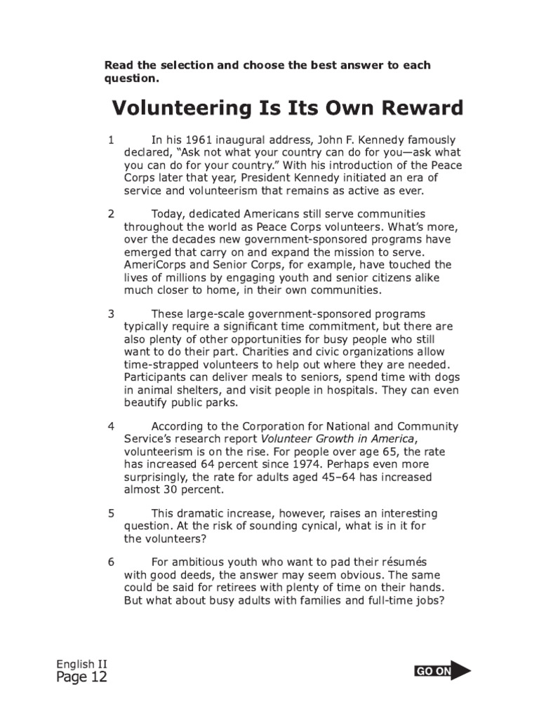 Volunteering is its Own Reward_passage | PDF