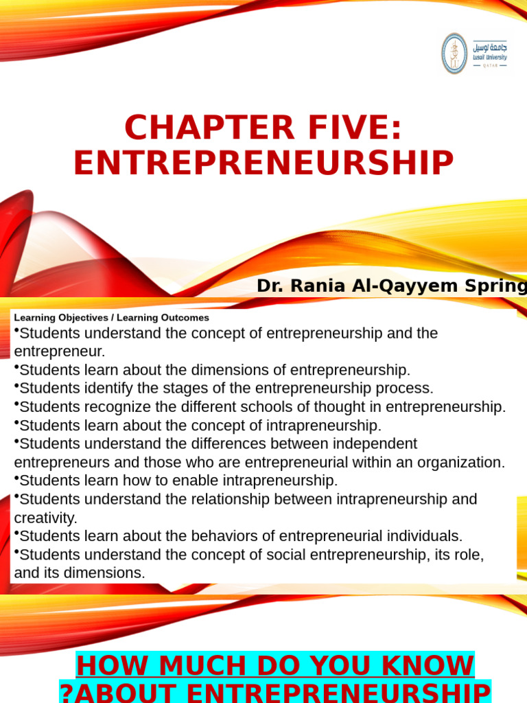 Chapter 5 Entrepreneurship | PDF | Entrepreneurship | Social ...