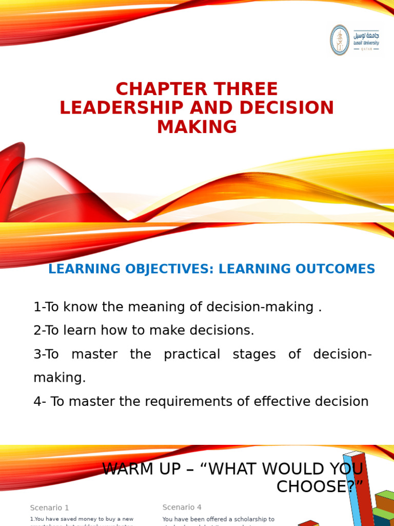 Chapter 3 Leadership and Making Decision | PDF | Decision Making | Evaluation