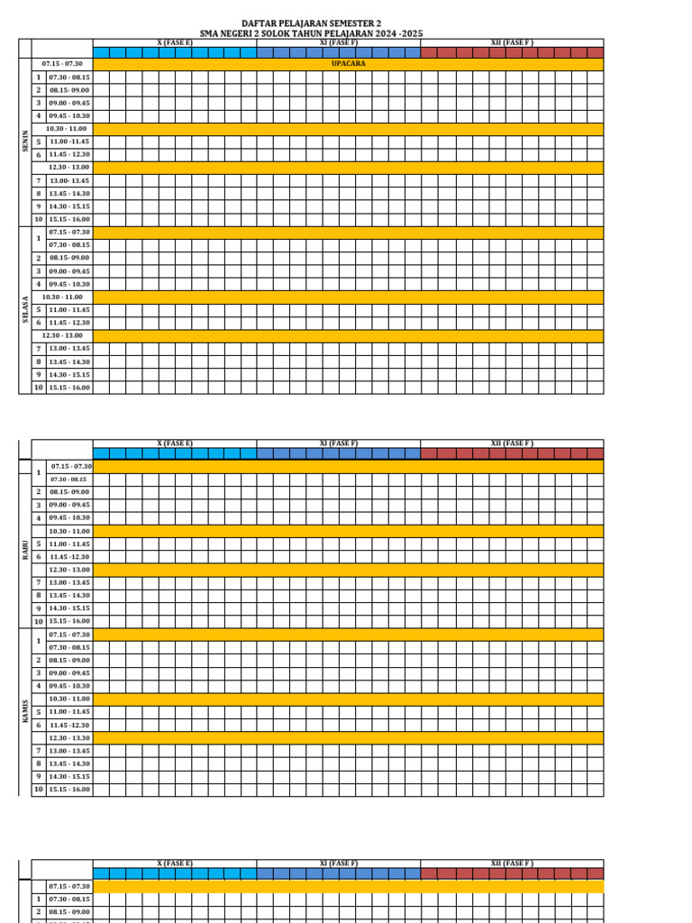 Jadwal Sem 2 2425 - Revisi 1 | PDF