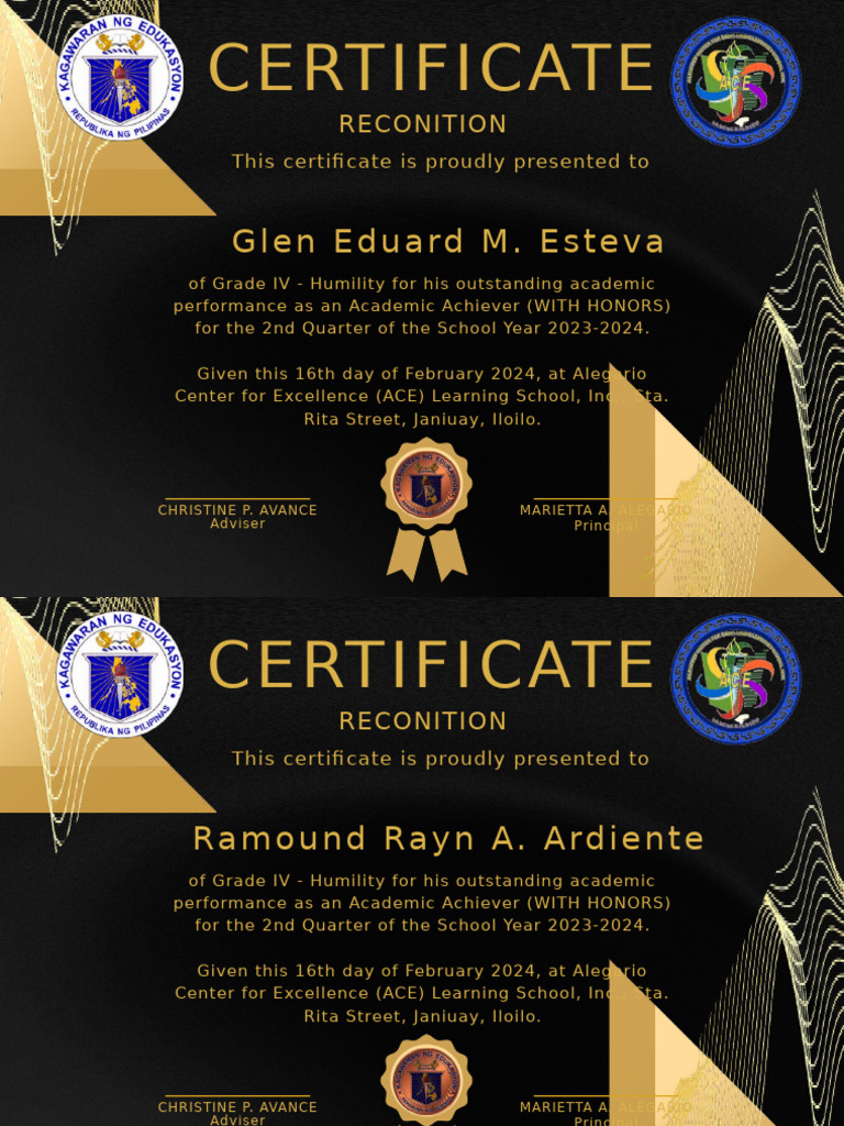 2nd Grading Cert Draft | PDF