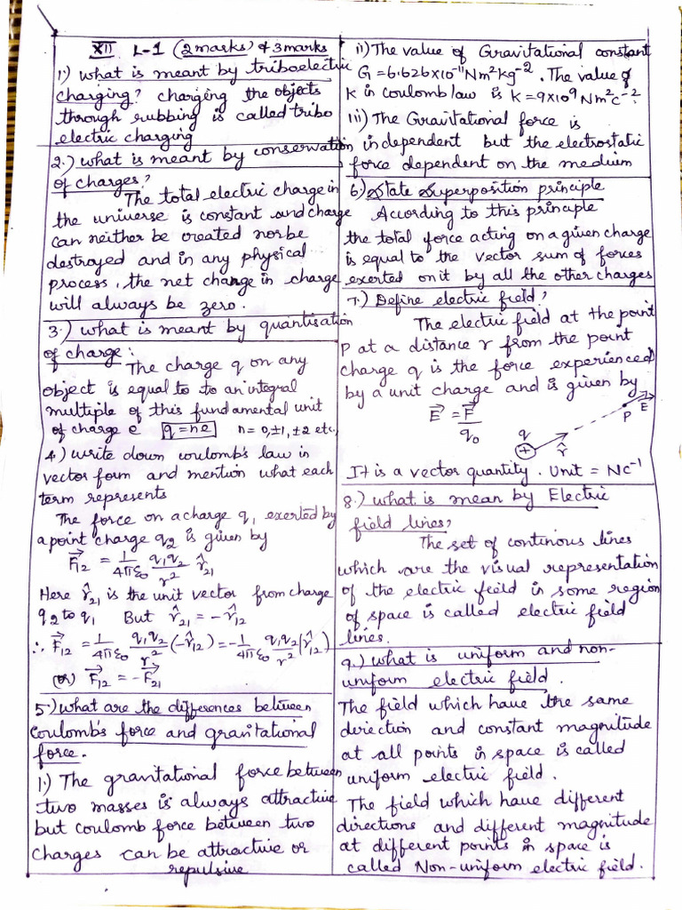 12th Physics 2 and 3 Mark Questions With Answer Keys English Medium PDF ...
