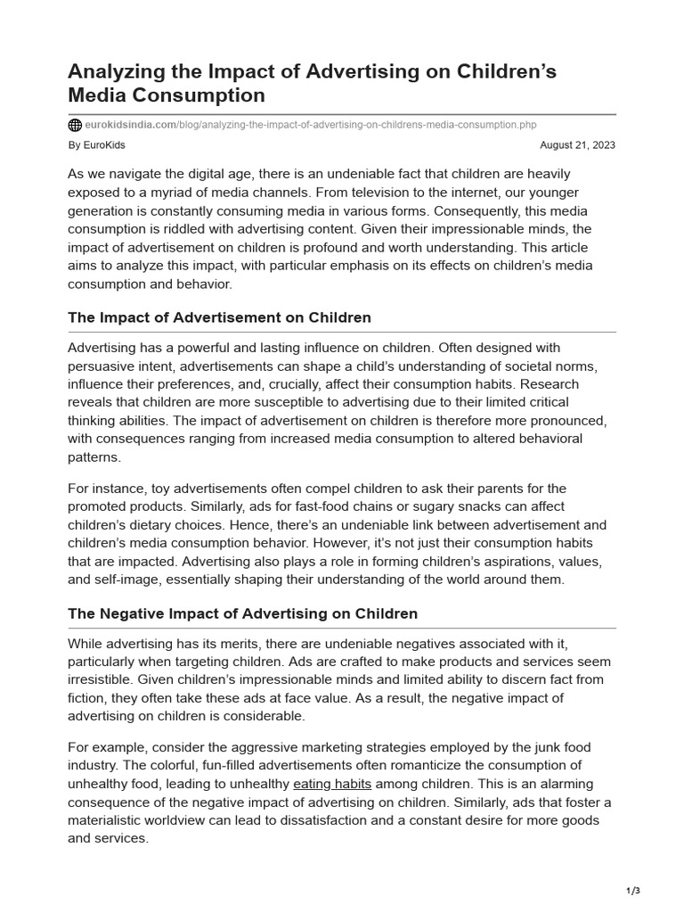 Day 8 Impact of Ads On Consumer | PDF | Advertising | Behavior
