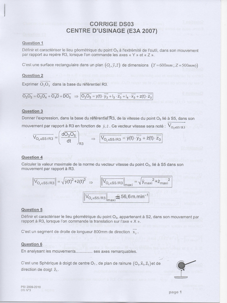 E3a MP 2007 Si Corrige | PDF
