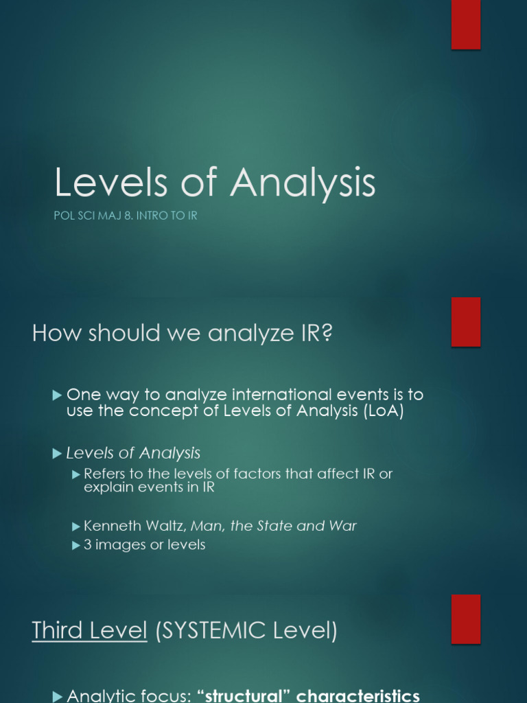 Lesson 1 - Levels of Analysis | PDF
