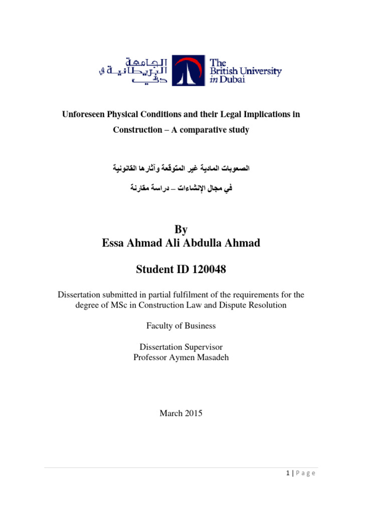 Unforeseen Physical Conditions and Their Legal Implications in ...