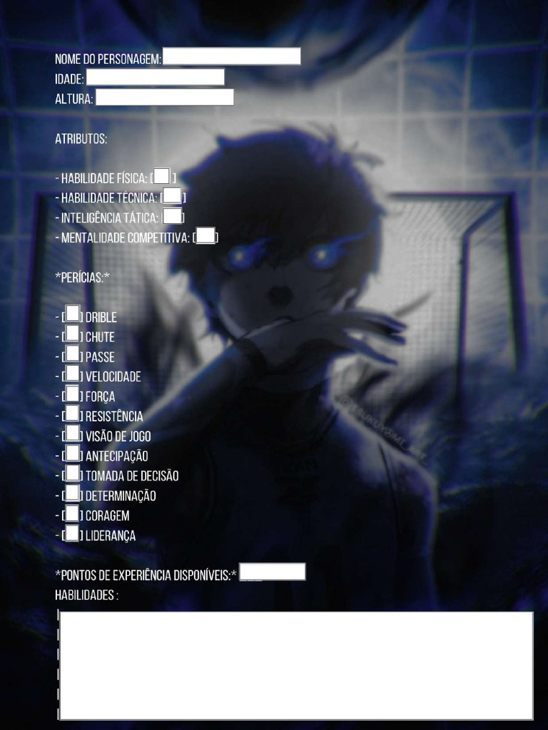 Ficha Editavel Blue Lock | PDF