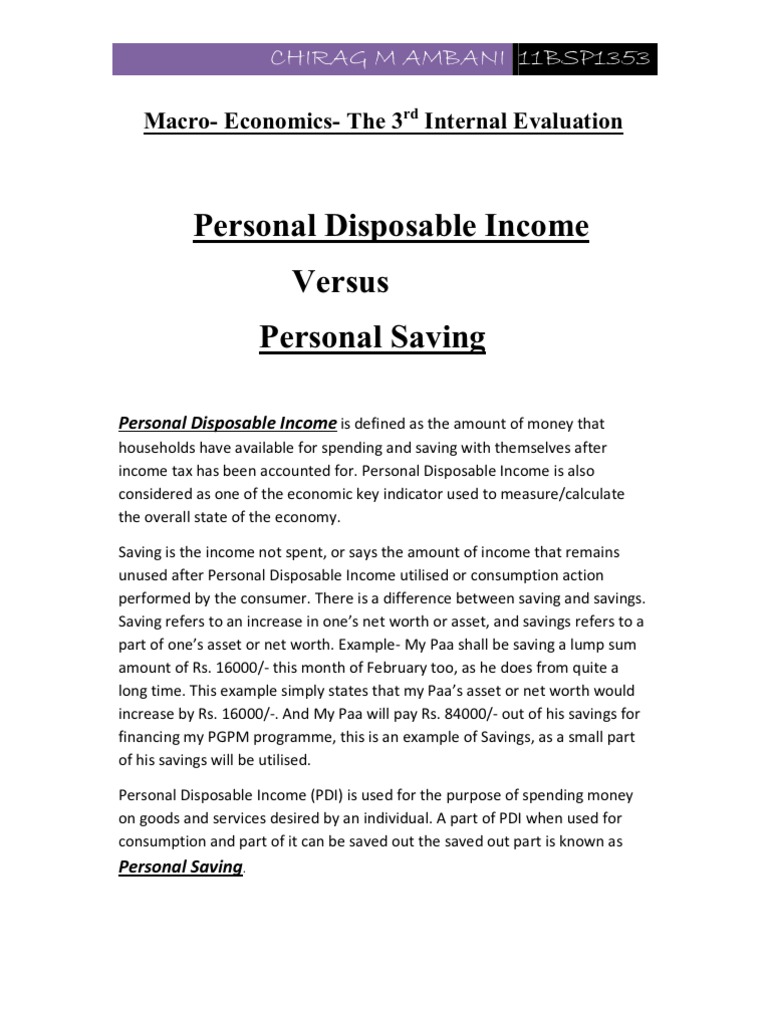 Personal vs. Disposable Income Explained | PDF | Finance & Money Management