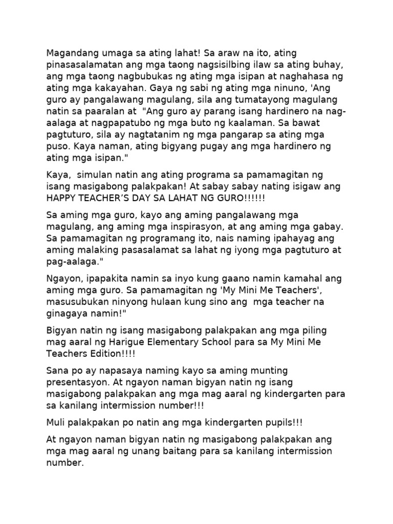 Script Teachers Day | PDF