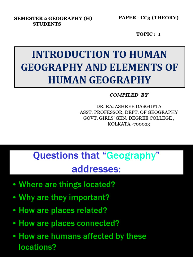 Human Geography Overview | PDF | Geography | Longitude