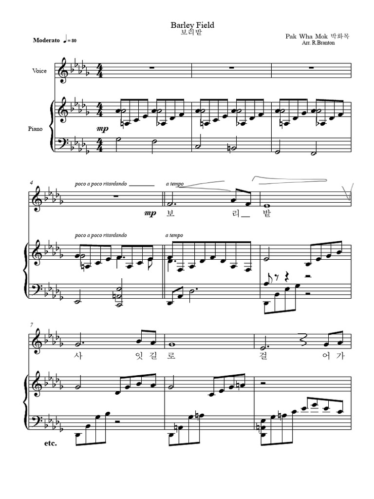 Barley Field - C Score | PDF