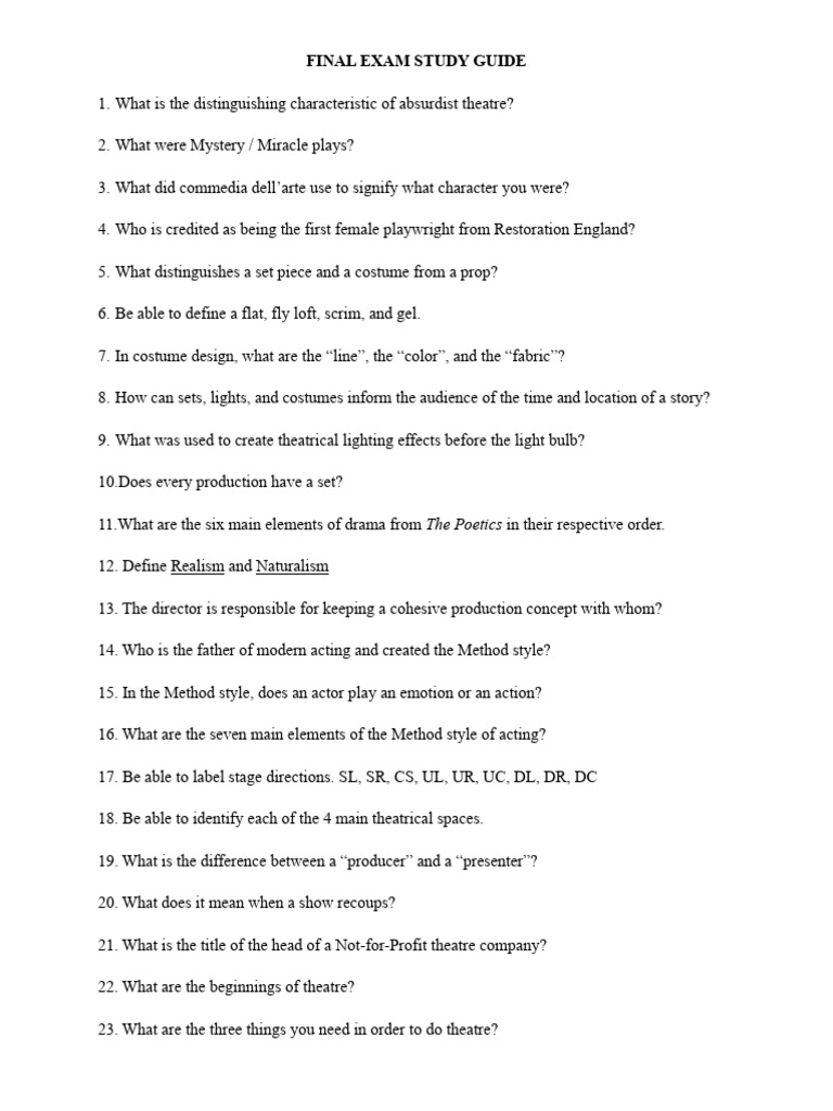 Final Exam Study Guide.pdf | PDF