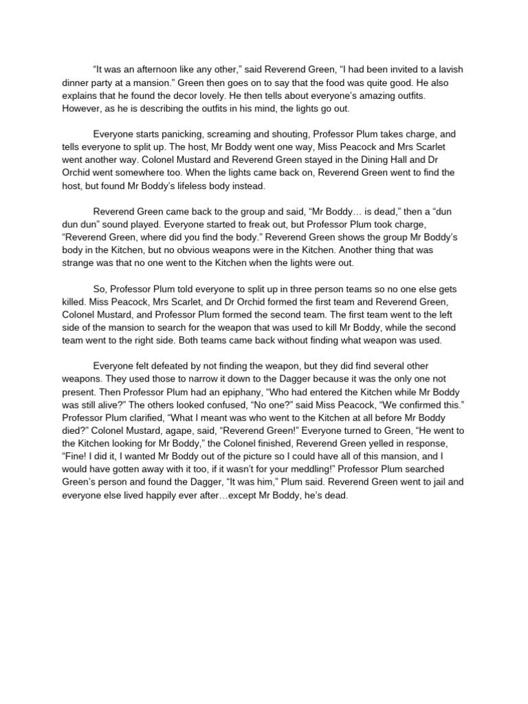 Robert Eastman - Clue Essay | PDF
