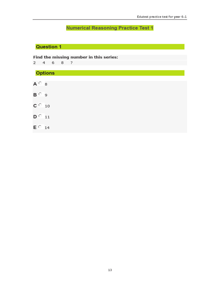 Numerical Reasoning 1 | PDF | Applied Mathematics | Mathematical Objects