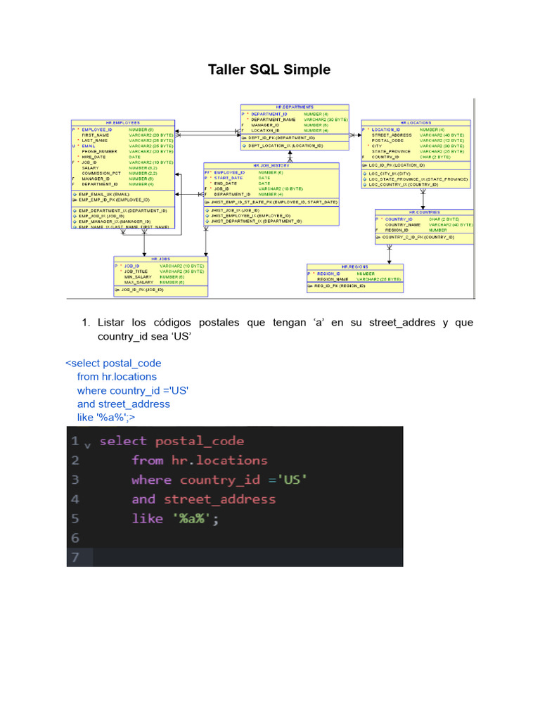Taller SQL Consultas Simples - 02-2022 LAURA DANIELA REYES | PDF | Bases de datos | Gestión de datos