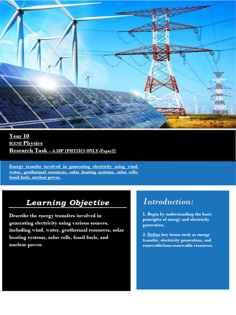 Electricity Generation 4.18P - Research | PDF | Energy Development ...