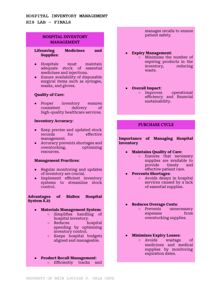 Hospital Inventory Management | PDF | Inventory | Hospital