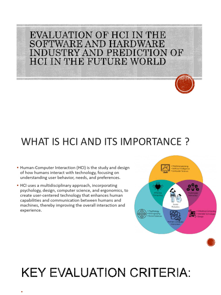 CHAPTER 6 Evaluation of HCI in The Software and Hardware Industry and Prediction of HCI in The ...
