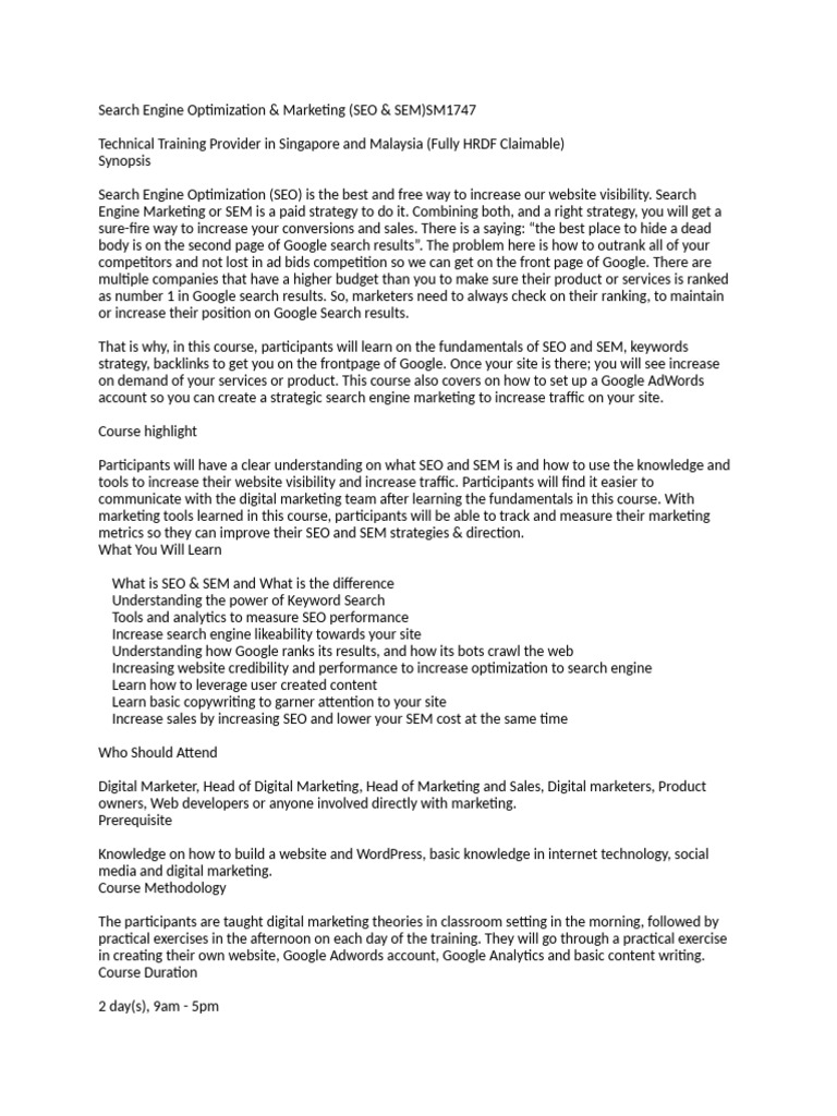 SEO | PDF | Search Engine Optimization | Search Engine Marketing