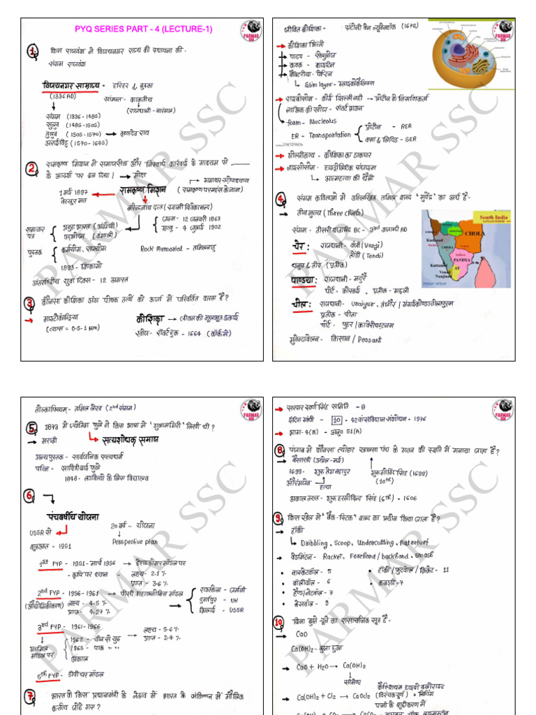 Parmar SSC PYQ 4 Complete (Hindi) 2 On 1 | PDF