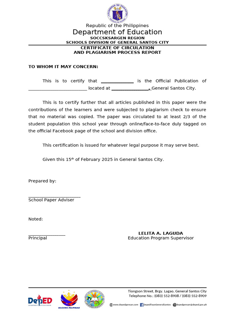 Certificate of Circulation 2025 | PDF