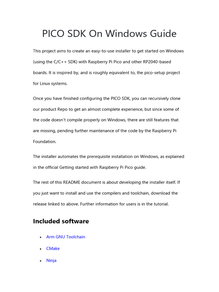 Pico SDK On Windows Guide | PDF | Command Line Interface | Microsoft Windows