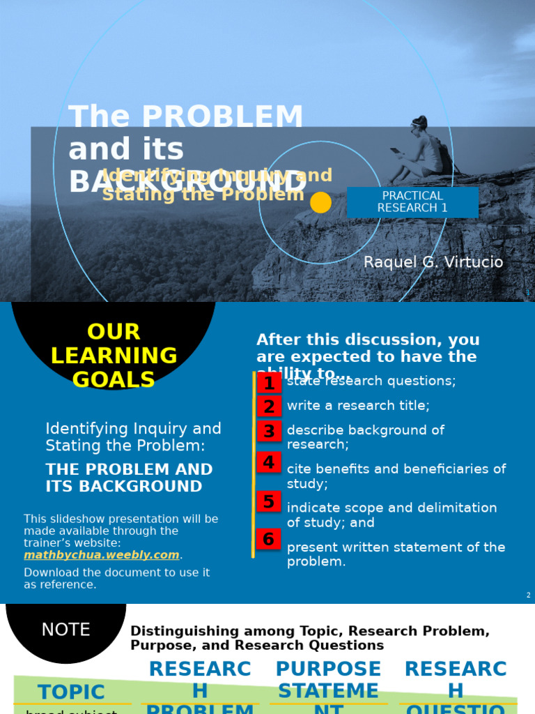 WEEK4 PPT2 Statement of The Problem | PDF | Behavioural Sciences | Cognitive Science
