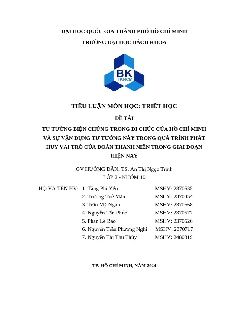 L P 2 - Nhóm 10 - BTL THML - HK 241 | PDF
