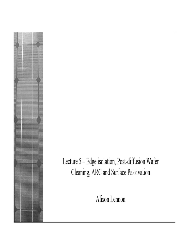 SOLA2020-9006 Lecture 4 Edge Junct Passivation - Large | PDF | Silicon ...