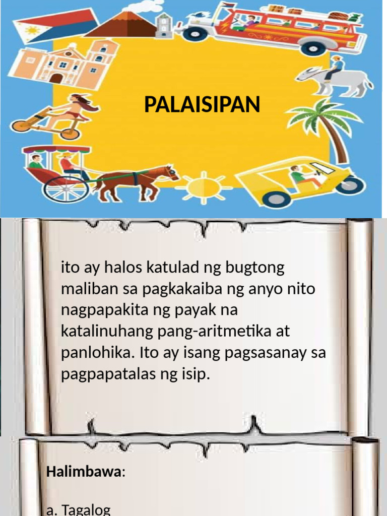 Palaisipan: Bugtong at Katalinuhan | PDF | Languages Of Southeast Asia ...