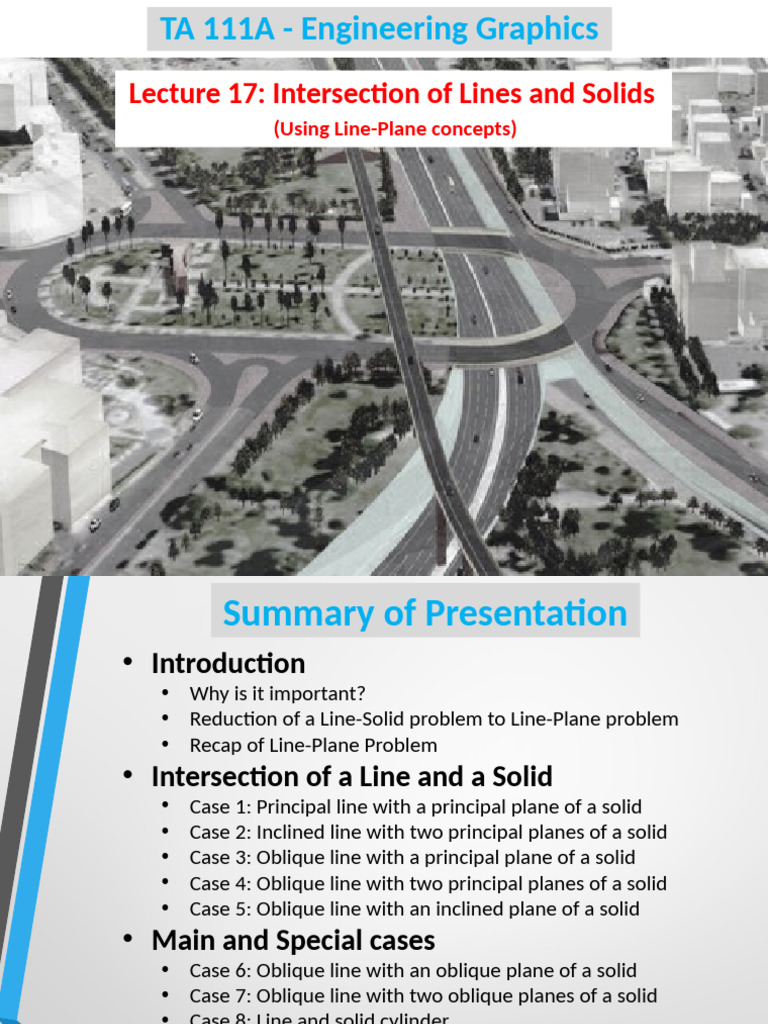 L17 - Intersection of Lines and Solids | PDF | Differential Geometry | Geometric Objects