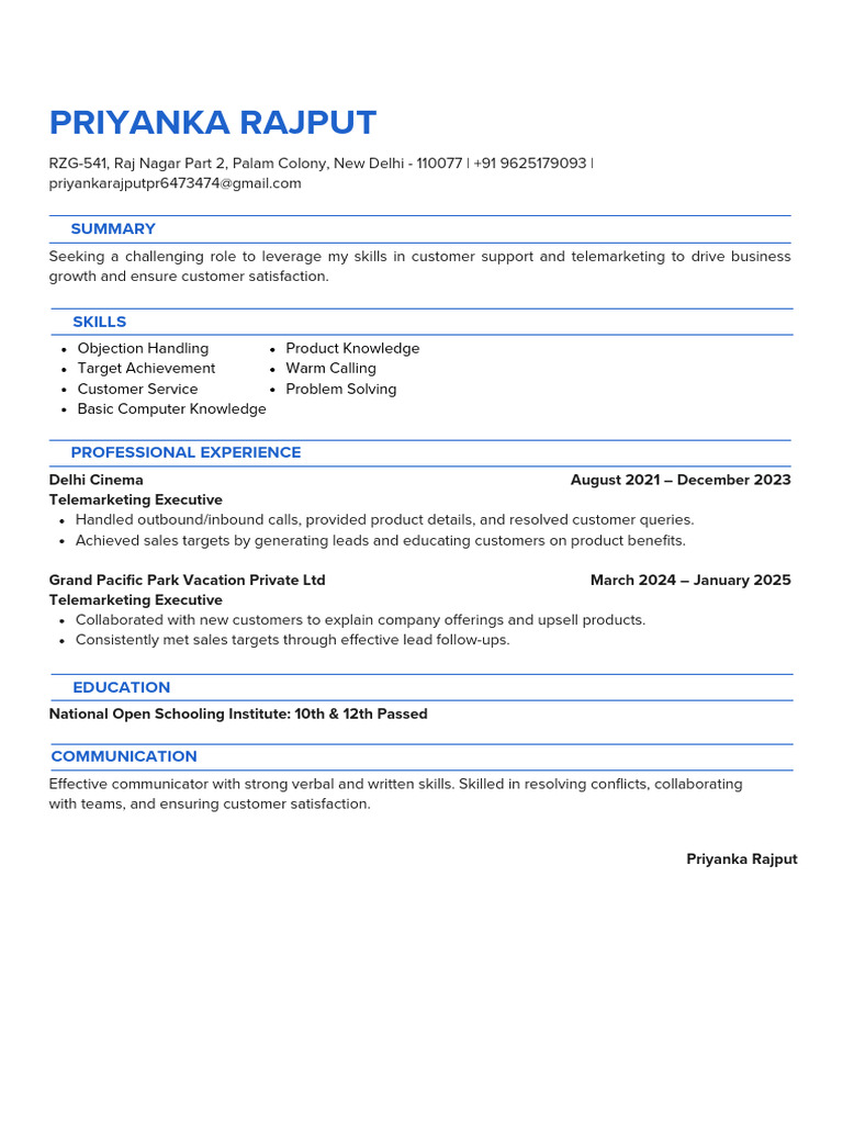 Priyanka Rajput | PDF