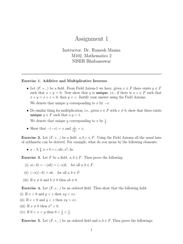 Assignment 2 | PDF | Arithmetic | Abstract Algebra