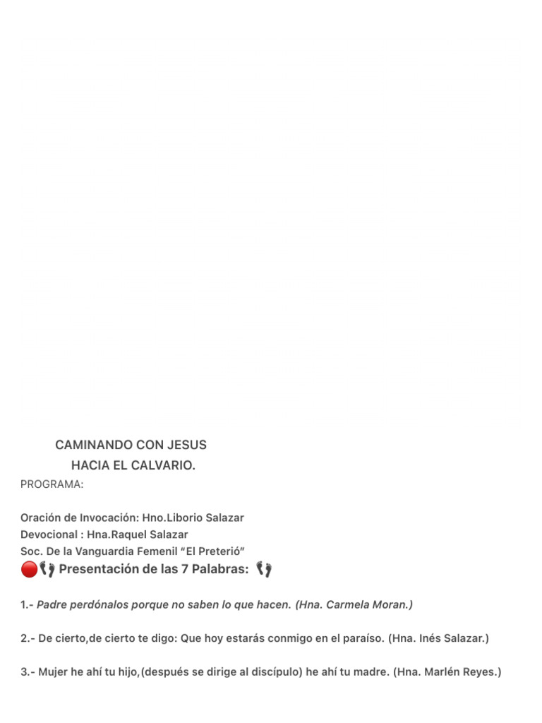 Caminando con Jesús hacia el Calvario | PDF