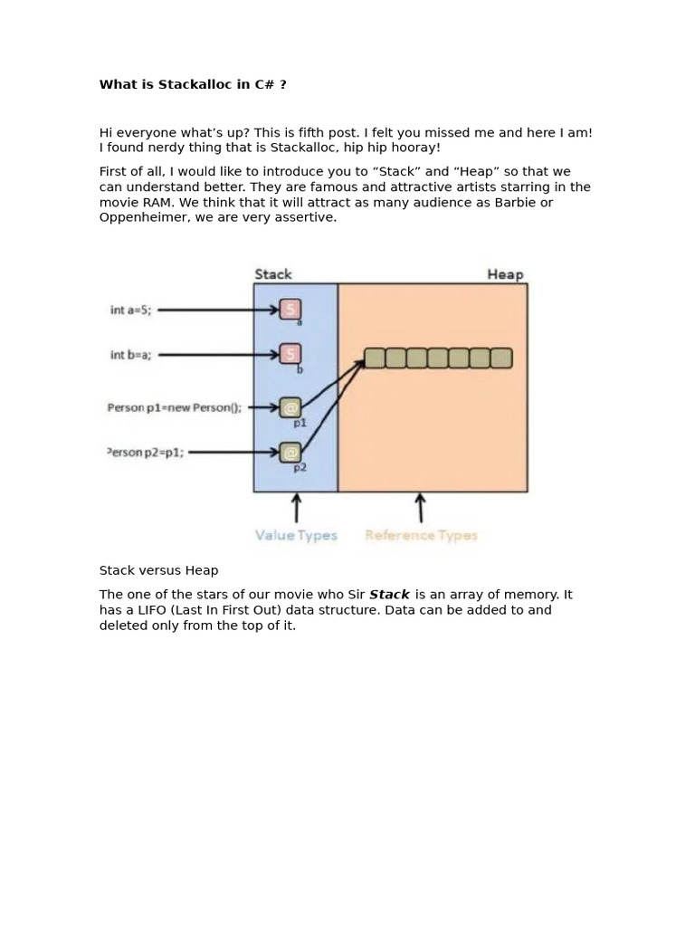 What is Stackalloc in C | PDF | Puntero (Programación de computadora) | Informática