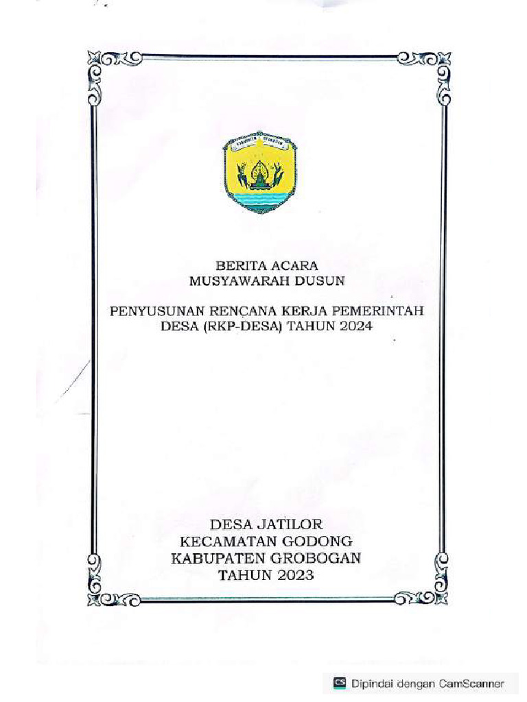 Musyawarah Dusun Penyusunan RKPDesa 2024 | PDF
