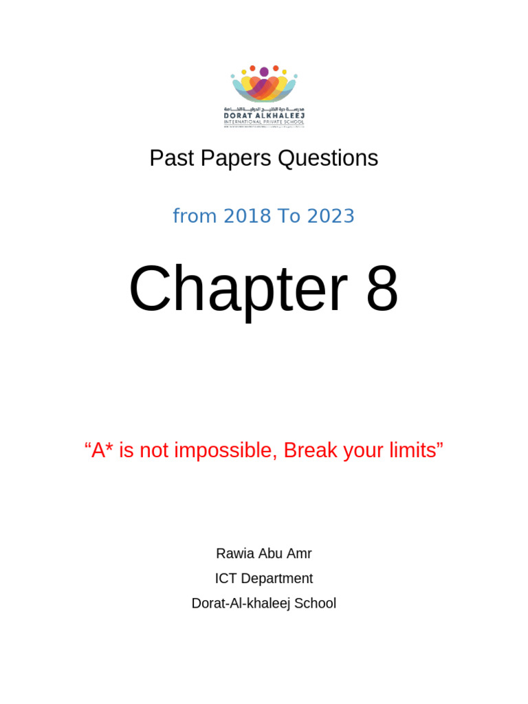 2018-2023 ICT Past Paper Questions | PDF | Phishing | Internet Of Things