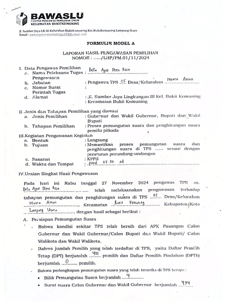 Form a 27 November Bella TPS 05 | PDF