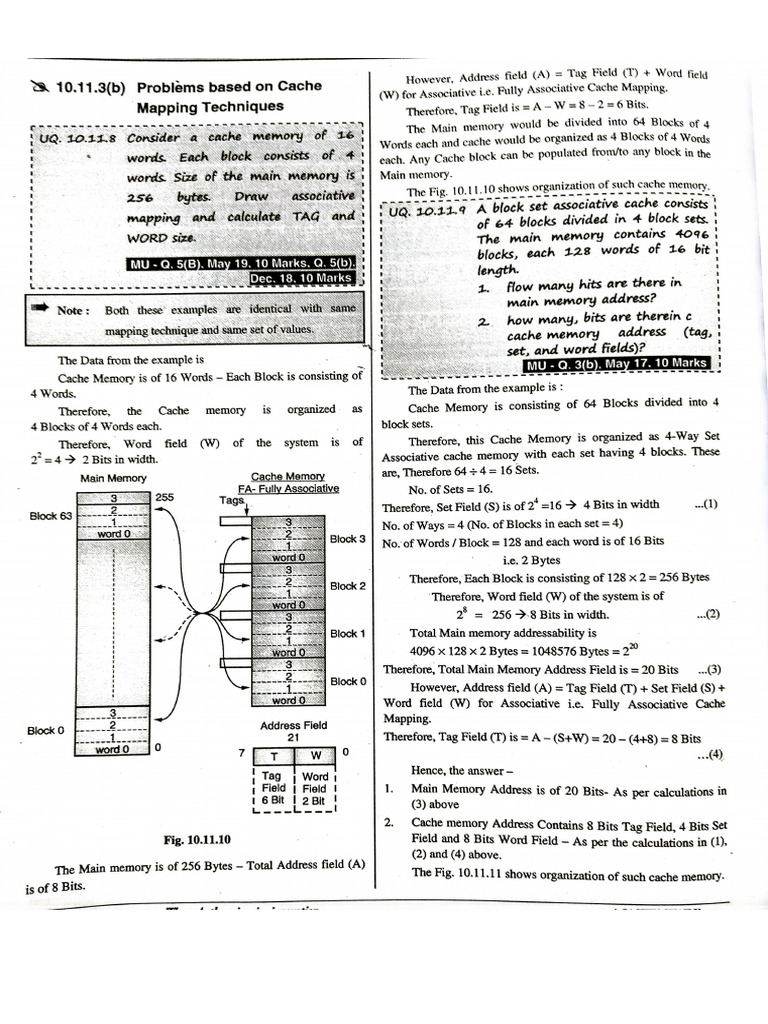 Memory Mapping Numericals | PDF