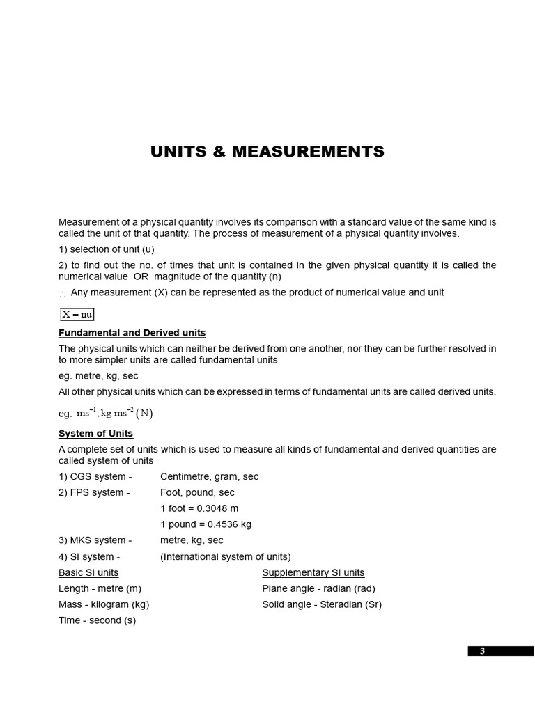 NEET 2024 Physics Lecture Notes: Measurements | PDF | Significant ...