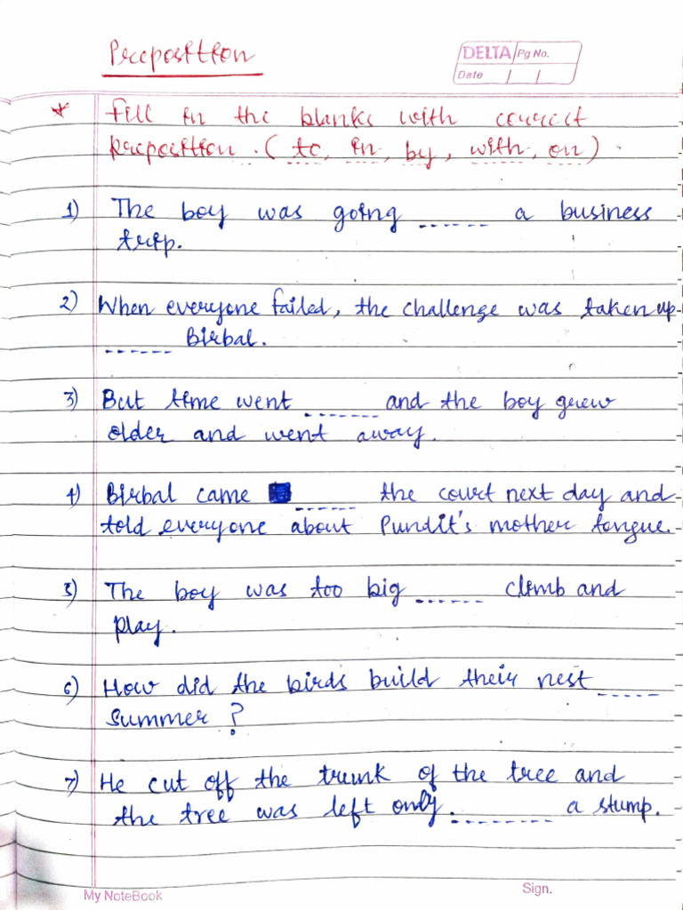 Preposition Exercise For Practice | PDF