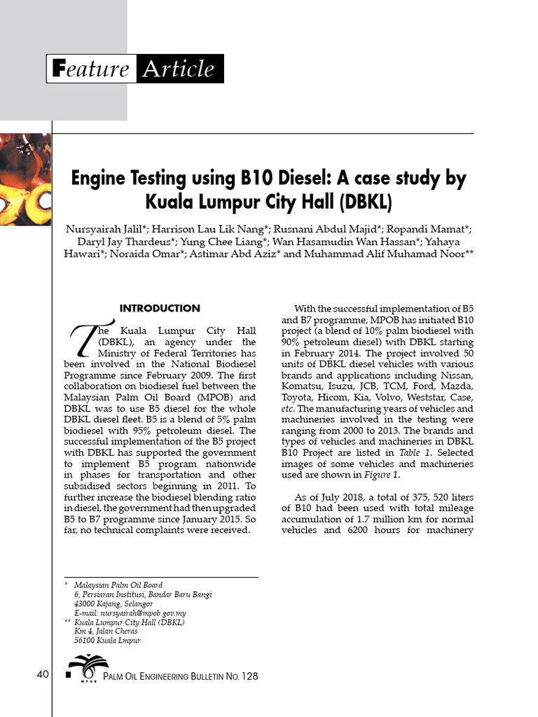 B10 Diesel Engine Testing Results | PDF | Exhaust Gas | Pickup Truck