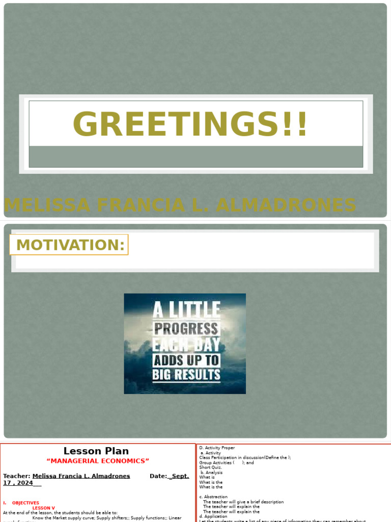 Managerial Economics Lesson 5 Part 2 | PDF | Economic Equilibrium ...