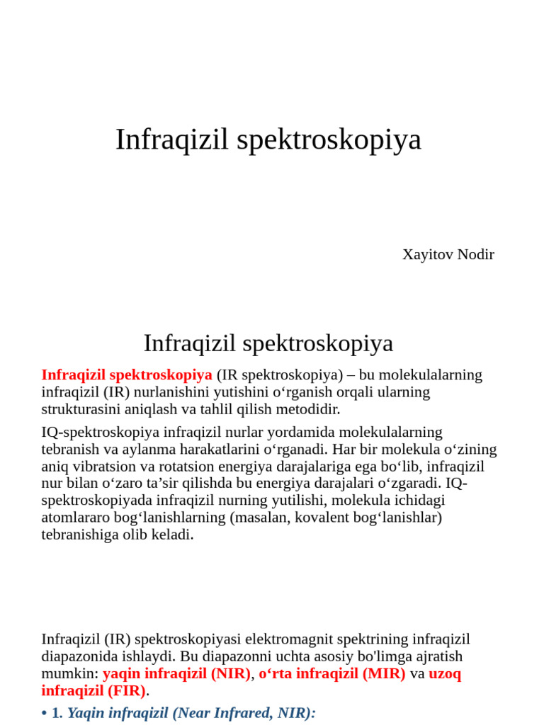 IR Spectros | PDF