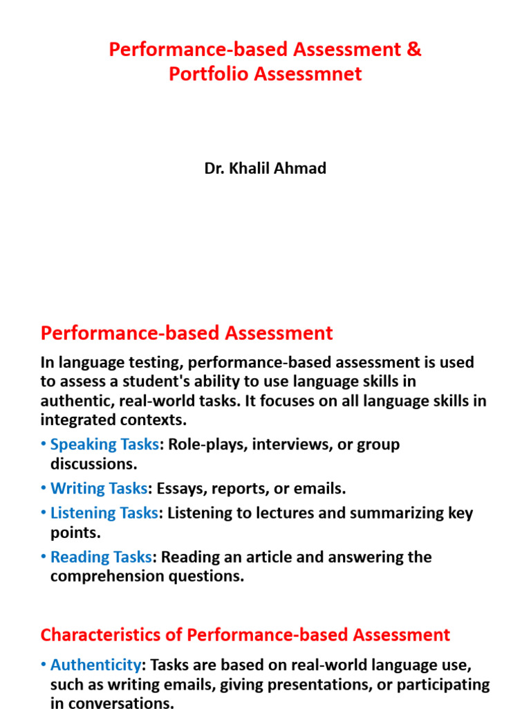 L18. Performance-Based Assessment & Portfolio Assessmnet | PDF ...