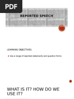 Reported Speech Class 10 Notes | PDF | Sentence (Linguistics) | Verb
