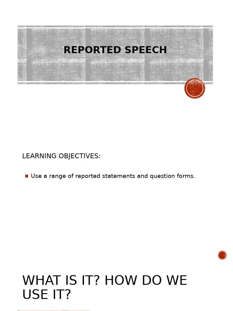 Reported Speech Statements Questions Commands And Requests Pdf Sentence Linguistics